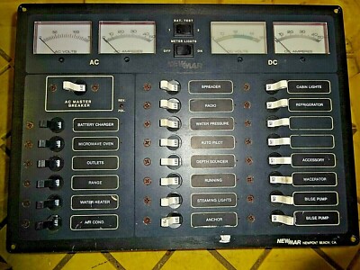 Newmar ES-3 6 AC Breaker 16 DC BREAKERS AC/DC Master Control Panel 13. ...