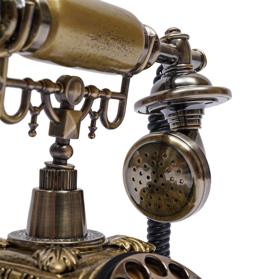 Antique Telephone Desk Phone European Style Old Fashioned Rotary Dial ...