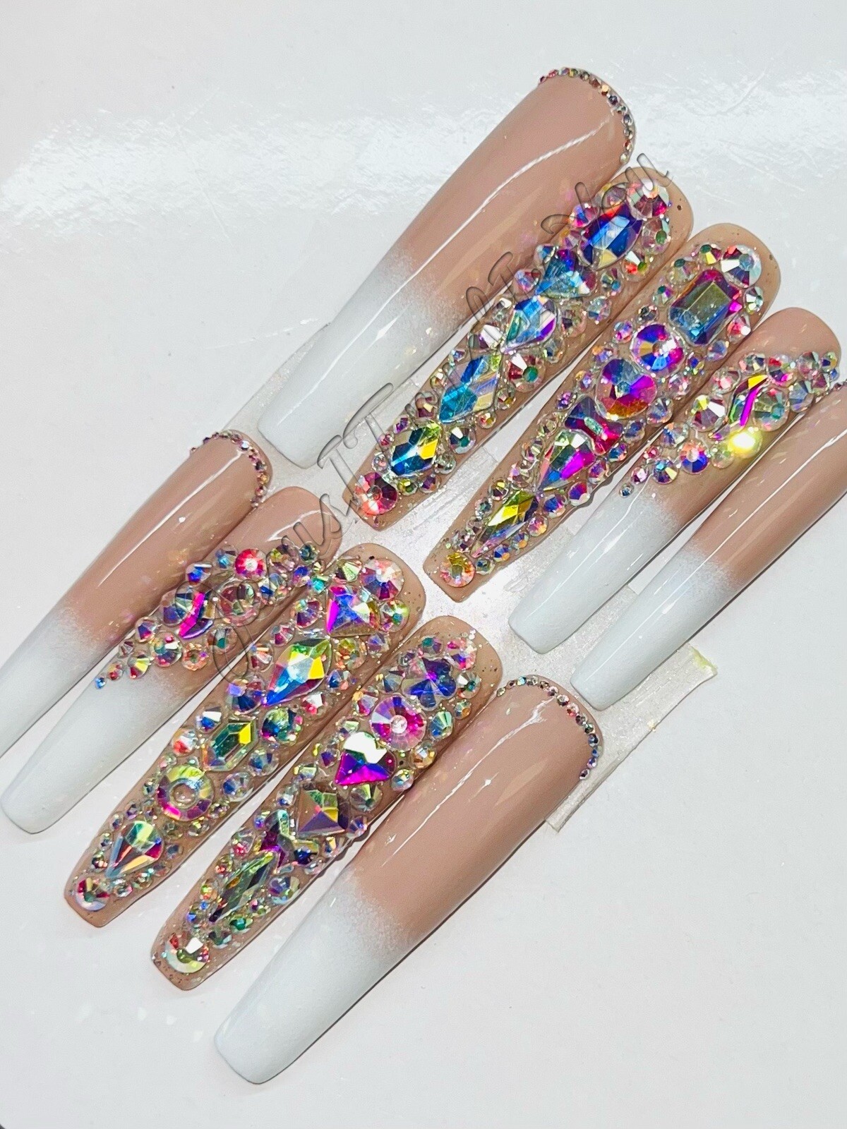 3X XXXL BALLERINA - SPARKLE- NEW GEL PRESS ON NAILS GLUE ON NAILS | eBay