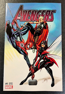 Avengers 1 VARIANT J Scott Campbell Spider-man Jane Foster THOR Wasp NM ...