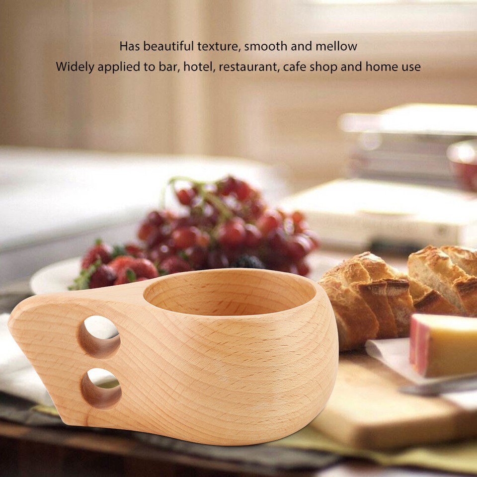 Wooden Handcraft Cup Milk Drinking Mug Wood Coffee Tea Beer Juice Milk ...