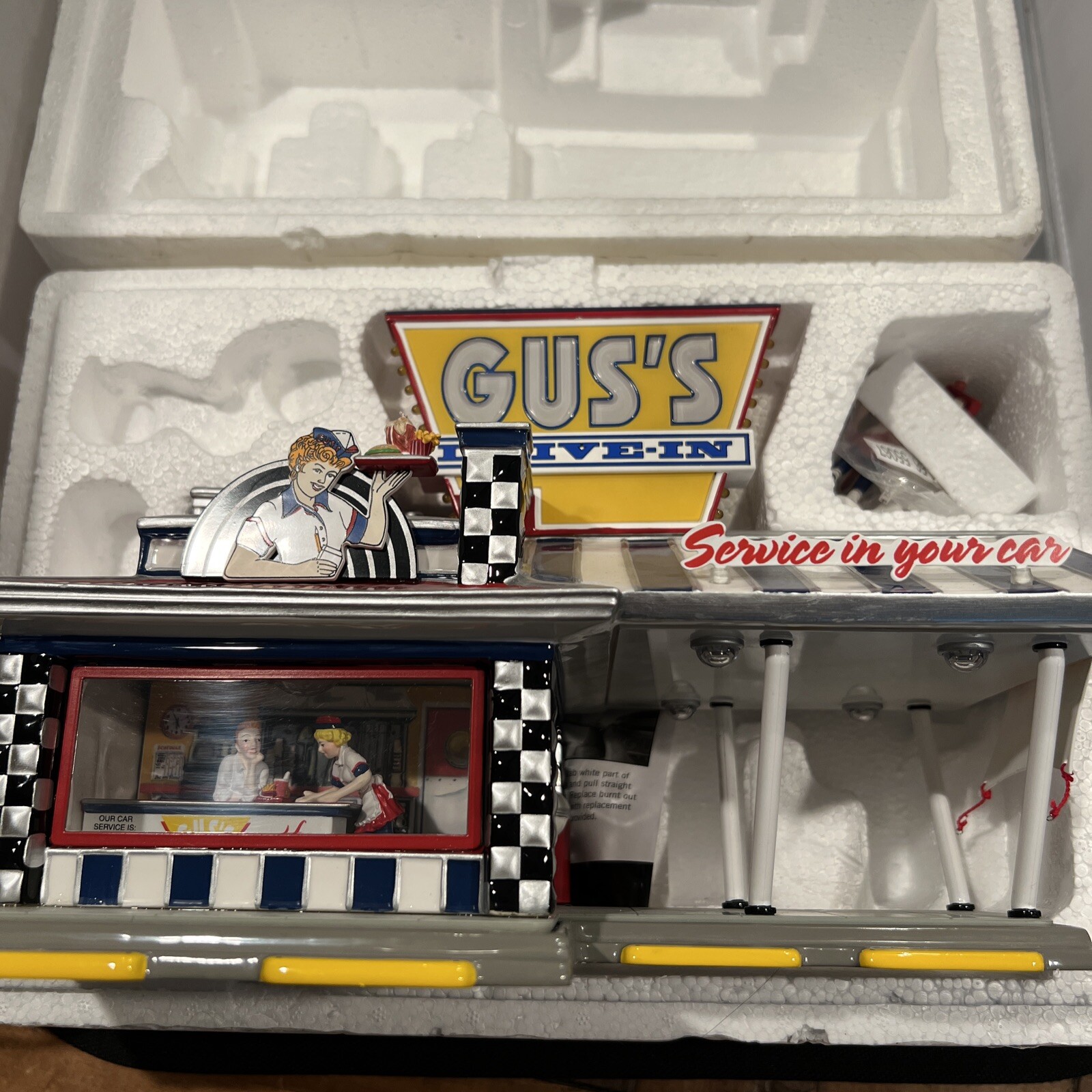 Dept 56.55067 Gus's Drive-In COMPLETE & NEW in BOX Tested & Works 3-D ...