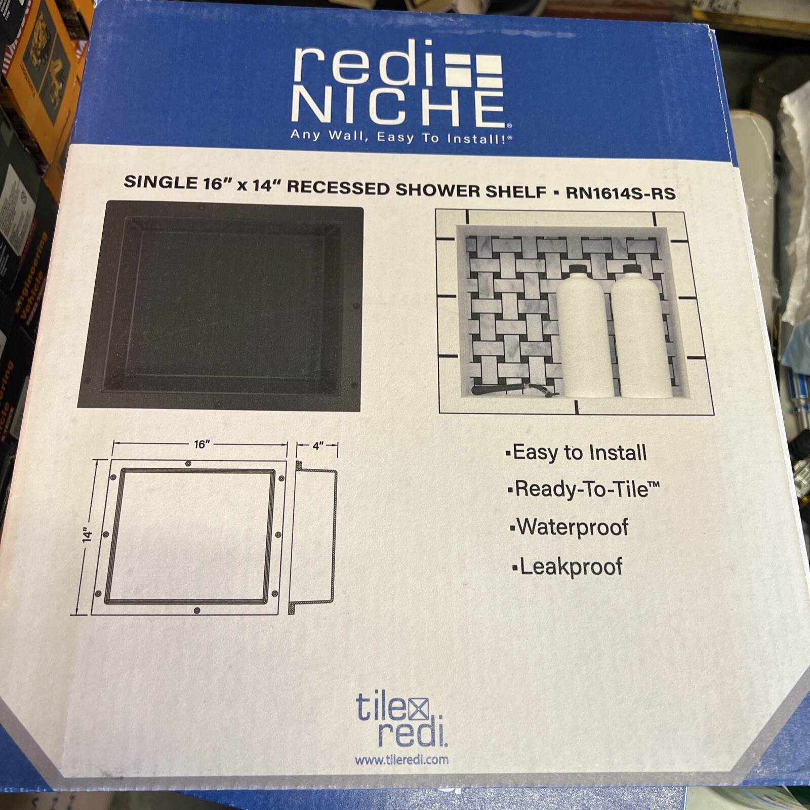 Redi Niche 16"W x 14"H Single Shelf Shower Niche | eBay