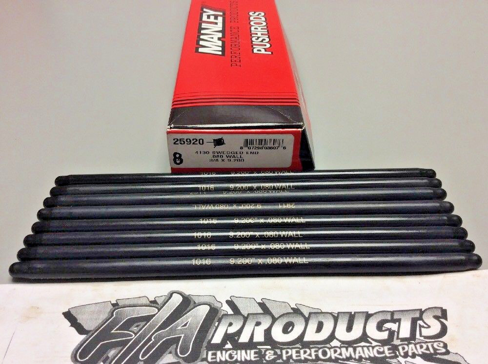 Manley 25920-8 Swedged End 9.200" Long .080" Wall 3/8" 4130 Push Rods ...