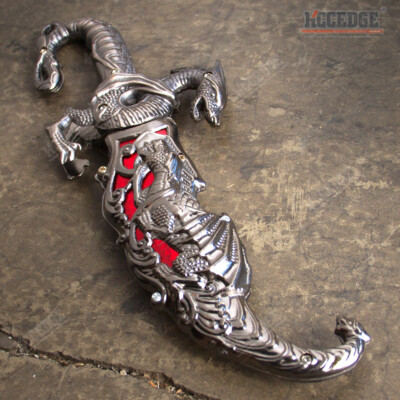 10" INLAY FANTASY DRAGON DAGGER W/ SHEATH Blade Knife Collectible ...