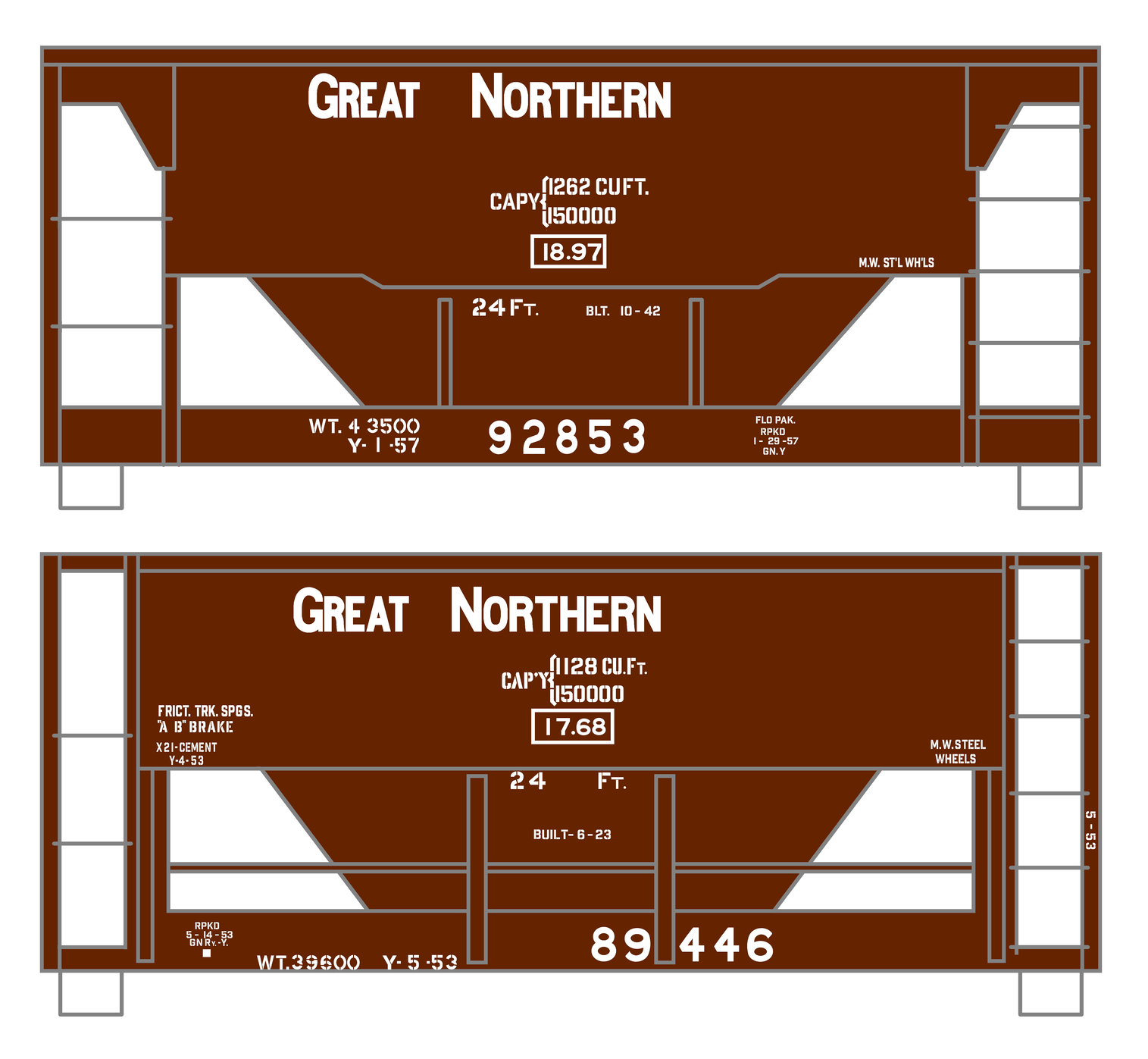 K4 O Scale Decals Great Northern Ore Jenny Car White | eBay