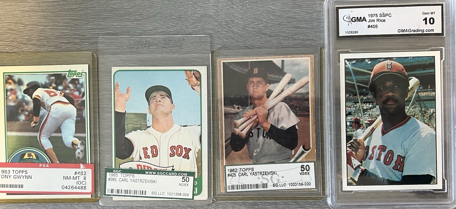 Great Rated Yaz Cards, Rookie Jim Rice and 1983 Tops Rated Tony Gwynn ...