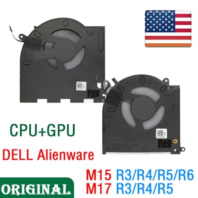 OEM A Pair CPU + GPU Cooling Fan For DELL Alienware M15 M17 R3 R4 R5 R6 ...