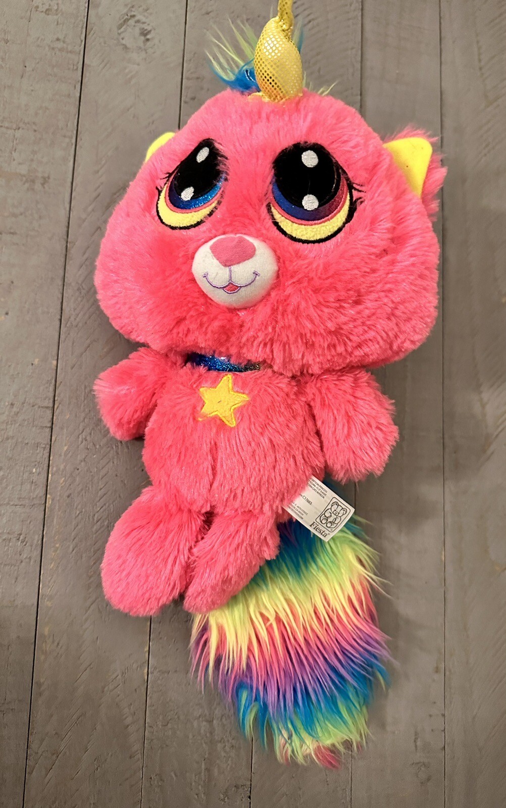 Fiesta Princess Pink Kittycorn 11" Plush Toy Kitty Cat Unicorn Rainbow ...