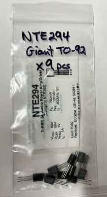 9 Piece Lot NTE Electronics NTE294 Transistor Giant TO-92 ECG294 SK384 ...