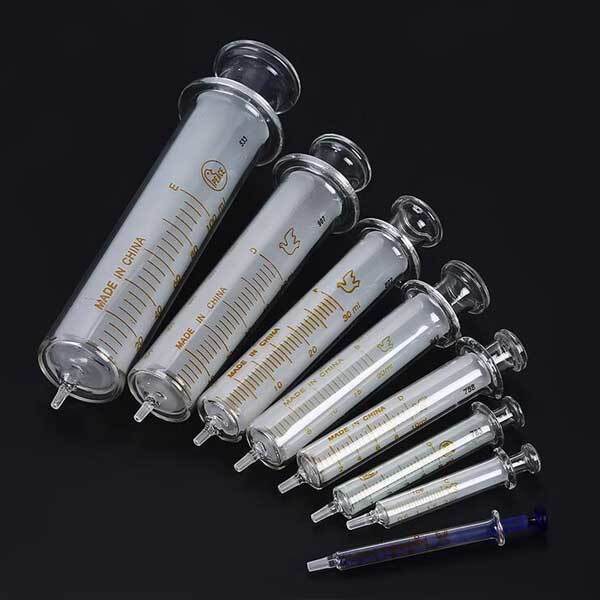 1ml-100ml Luer Lock Tip Glass Chemistry Laboratory Injector Syringes ...