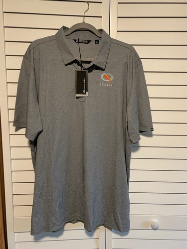 Travis Mathew Shirt Mens XXL Quiet Grey Oceanside Pima Golf Quanta Logo ...