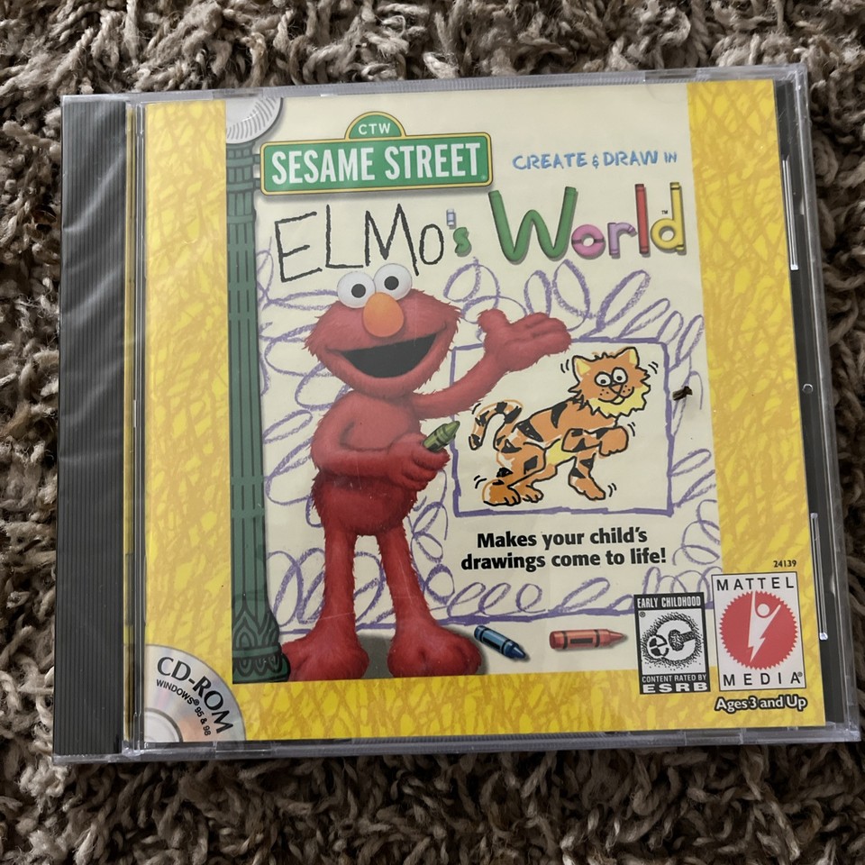 1999 Create & Draw in Elmo's World PC CD-Rom Windows Sesame Street ...