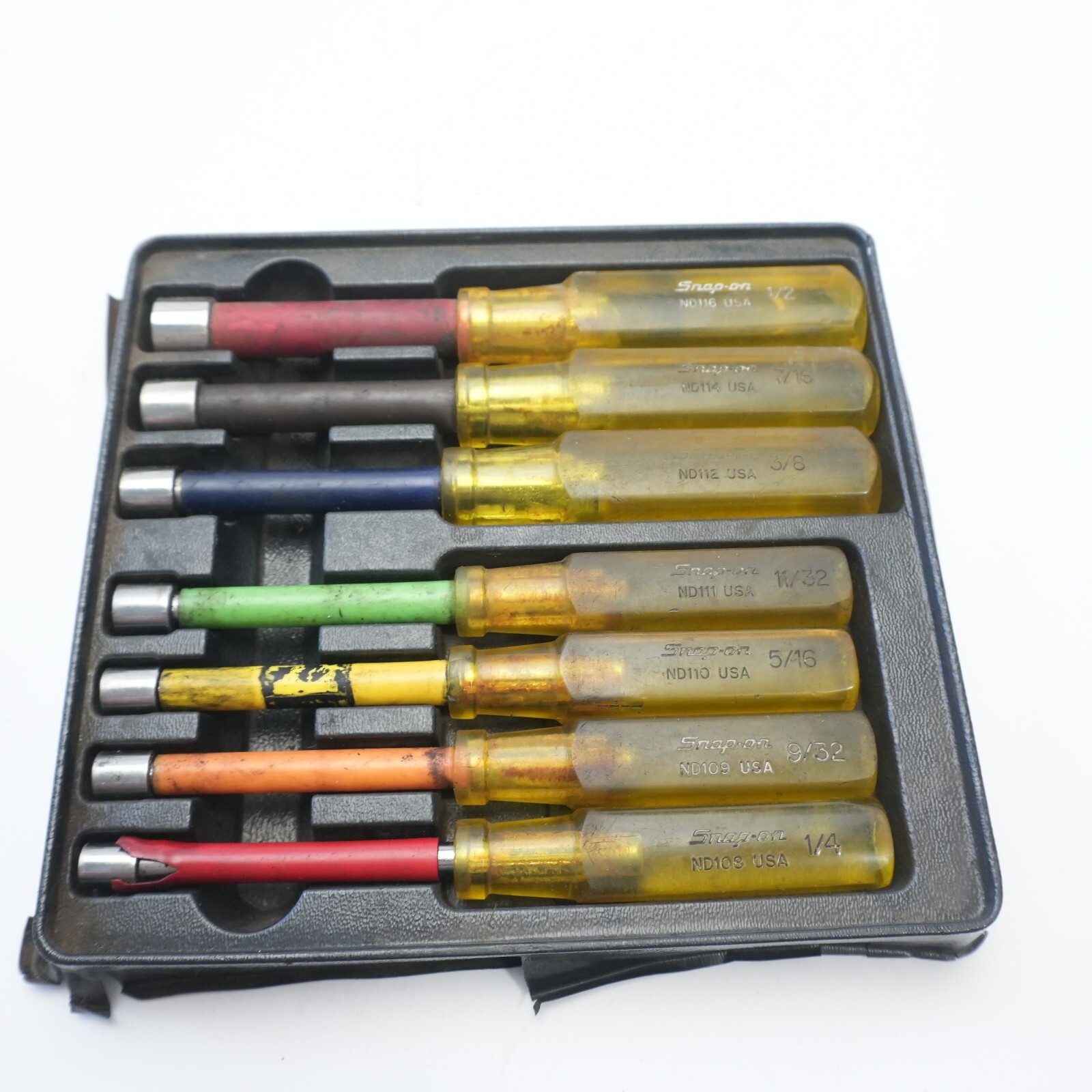 Vintage Snap On Nut Driver Set 7 Piece ND-108, 109, 110, 111, 112, 114 ...