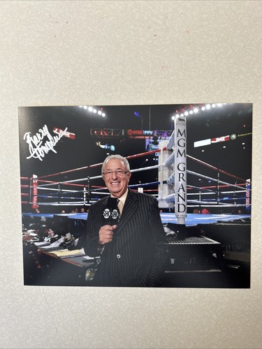 BARRY TOMPKINS BOXING ANNOUNCER SIGNED AUTOGRAPH 8x10 PHOTO PICTURE COA ...