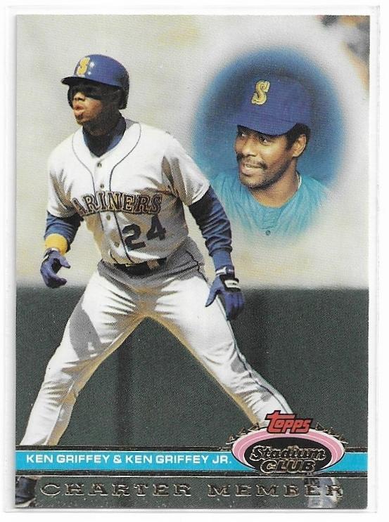 KEN GRIFFEY JR 1991 Topps Stadium Club Father & Son card Seattle ...