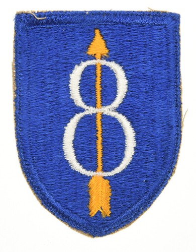 WWII US Army 8th Infantry Division Shoulder Sleeve Insignia, Flat Top ...