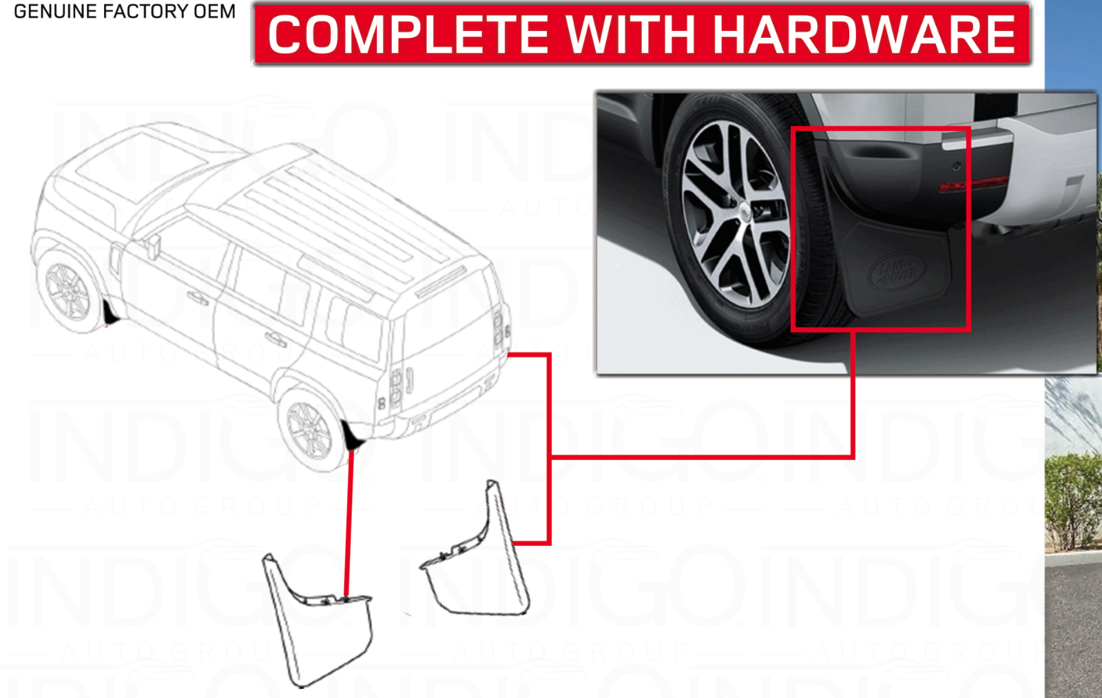 Genuine Land Rover REAR Classic Mudflaps DEFENDER 130 VPLEP0504 | eBay