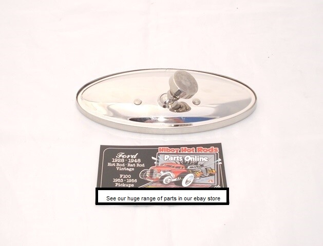 HOT ROD FORD OVAL STREET ROD REAR VIEW MIRROR STICK ON SUIT VINTAGE/HOT ...