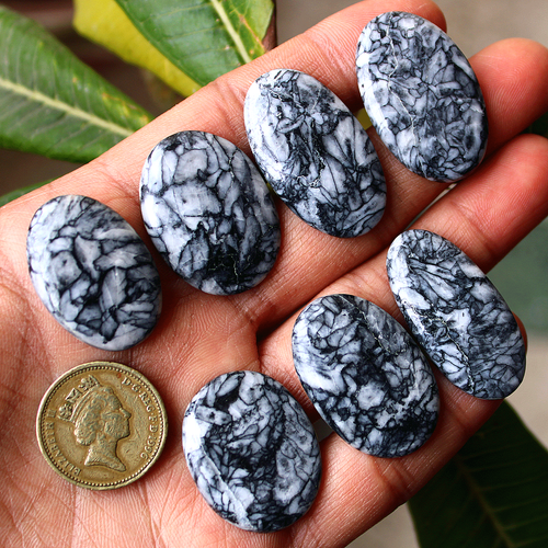 7 Pcs Natural Austrian Pinolith Top Quality 29mm-35mm Oval Cabochon ...