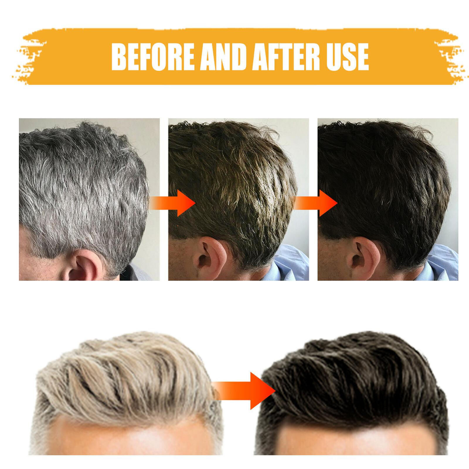 2 × Men's Grey Coverage Bar Shampoo Hair Darkening Black Soap Grey Hair ...