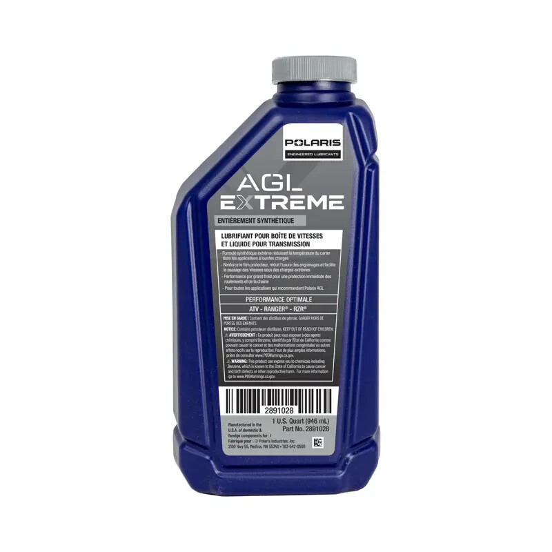 Polaris AGL Extreme Full Syn. Gearcase Lubricant & Trans Fluid QT. ORV ...