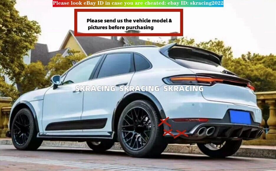 Gloss Black Car Rear Bumper Diffuser Lip Spoiler For Porsche Macan 2019 ...