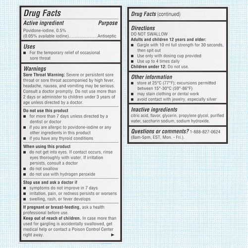 Betadine Antiseptic Medicated Gargle, Povidone-Iodine 8.00 Fl Oz (Pack ...