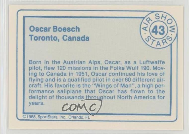 1988 SportStars Air Show Stars Oscar Boesch #43 0w6 | eBay