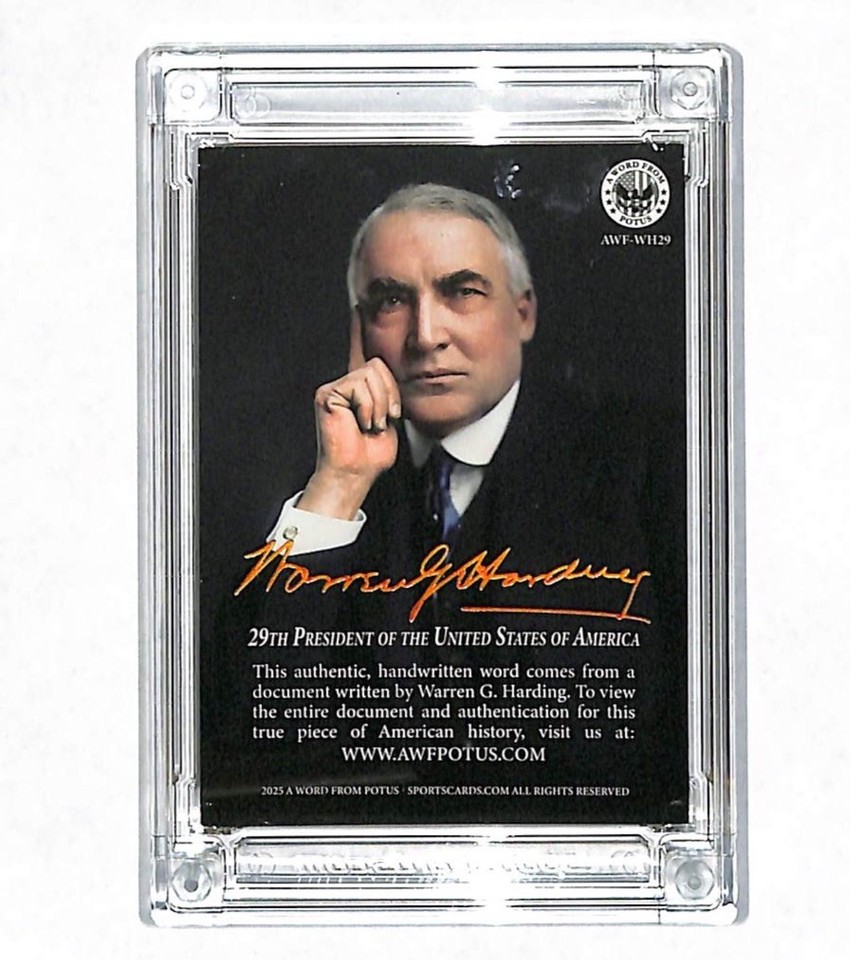 2025 POTUS A Word From The President Warren G Harding Written Word ...