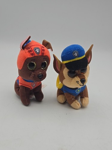 TY Beanie Boos Mini Paw Patrol Chase & Zuma Figures Plush Bag Clip | eBay