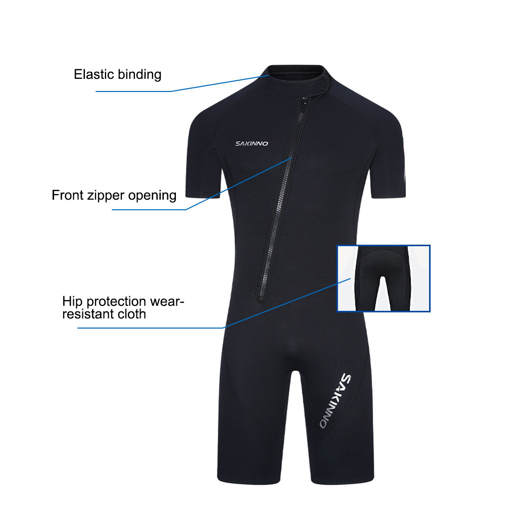 Men 2mm Neoprene Wetsuit Elastic Binding Snorkeling Suit For Underwater