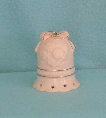 Vintage Lenox Bell Ornament in Ivory and Gold with Cut-Out Hearts | eBay