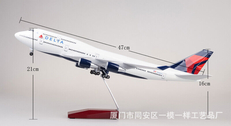 1/150 Delta Airline Boeing 747 Airplane Passanger Plane w/Sound LED ...