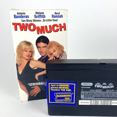 Two Much (VHS, 1996) Antonio Banderas, Melanie Griffith, Daryl Hannah ...