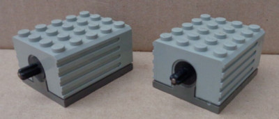 Lego 9v Motor Old Light Grey 2838 2838c01 Technic Motorised x2 | eBay UK