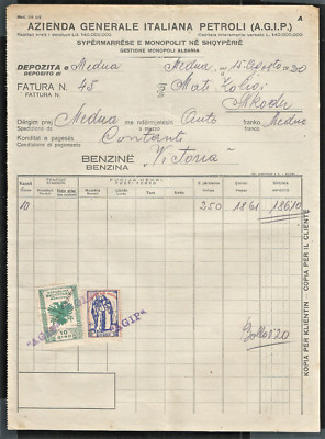 Albania 1944 Alcohol Transport Scutari Taxes Revenue Fiscal Invoice ...