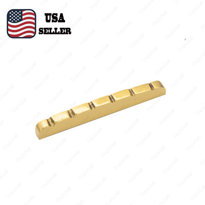 1 Pcs 6 String Slotted Brass Guitar Nut 42mm For Strat Tele Guitar Nut ...