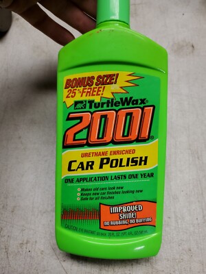 VTG Turtle Wax Finish 2001 Car Polish HTF RARE 20oz Full Green Bottle ...