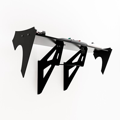 Wing-Shaped Wall Shelf – 24" Aerodynamic Display Shelf with Acrylic End ...