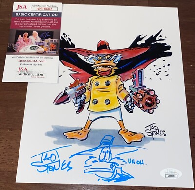 Tad Stones American Animator Artist Hand Sketch Signed 8x10 Photo JSA ...