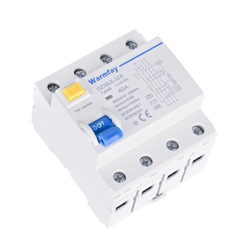 4 polig RCD Typ B FI Fehlerstromschutzschalter 40A 30mA ...