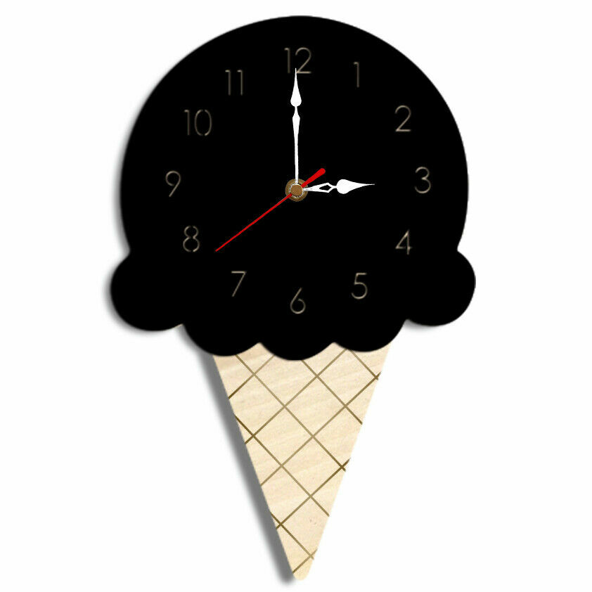 Ice Cream Wall Clock Acrylic Watch Decor Living Room Quartz Needle ...