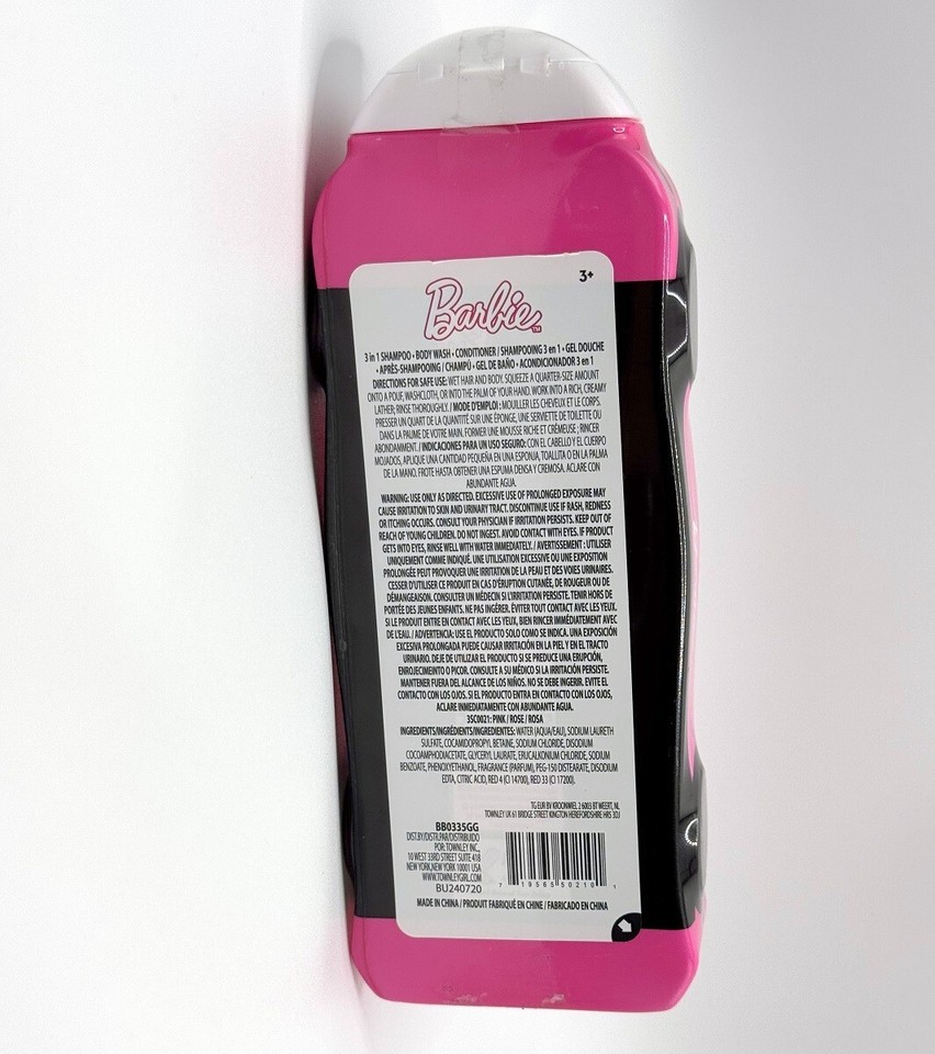 Barbie 3-in-1 Body Wash, Shampoo & Conditioner 14.2 fl oz, Fun Car ...