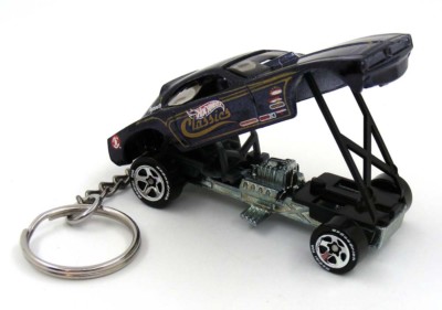 Plymouth Barracuda Funny Car Blue and Gold Key Chain Ring Fob Keychain ...