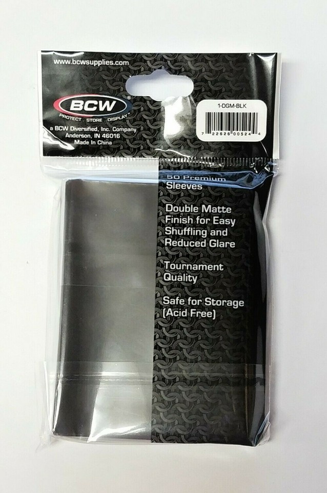 BCW 50 Count Deck Guard Card Protector Sleeves DOUBLE MATTE BLACK NEW ...