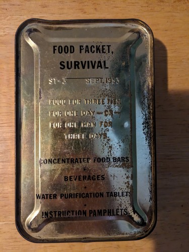 Vintage US Military Food Packet Survival Ration ST-3 Sealed 1953 | eBay