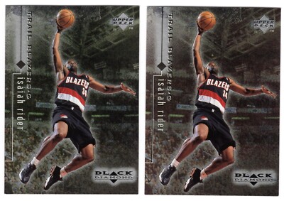 (2) 1998-99 BLACK DIAMOND ISAIAH RIDER CARD #73 LOT **NM-MT** TRAIL ...