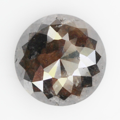 2.44 Ct Natural Loose Round Rose Cut Brown Faceted Beautiful Engagement ...