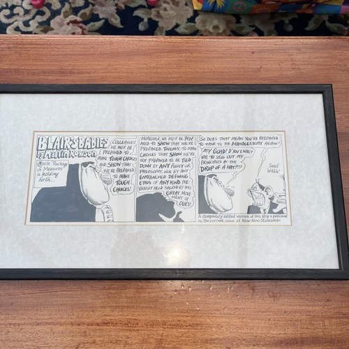 Original Framed Cartoon By Martin Rowson 1990's New New Statesman Blair ...